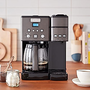 Cuisinart SS-15BKSP1 Coffee Center 12-Cup Coffeemaker and Single-Serve Brewer with 3-Serving Sizes: 6oz, 10oz and 12oz, Black/Stainless Steel