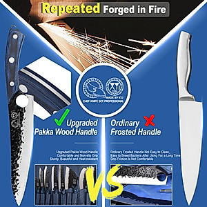 XYJ Professional Chef Knife Set with Bag Japanese Kitchen Knives Serbian Meat Cleaver for Camping Outdoor