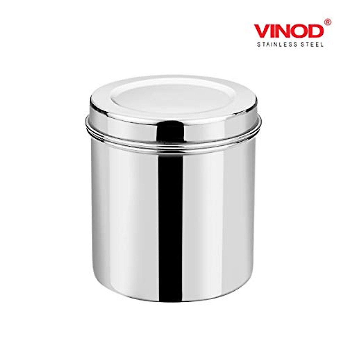 Vinod Stainless Steel Deep Dabba, Airtight Storage Container, 3 Piece Set - 350 ml, 500 ml, 750 ml