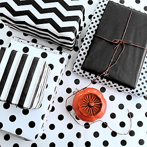 Offizon 120 Sheets of Black Wrapping Tissue Paper for Women, 13.5x20 Inches DIY Gifts Wrapping Paper, Wrapping Tissue for Holidays and Birthdays (35x50cm)