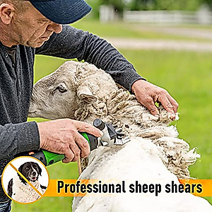 Sheep Shears, 550W Professional Electric Sheep Shears for Dog with Thick Hair, Sheep Clippers Equine Goat Pony Cattle and Large Thick Coat Animals, 6 Speeds Heavy-Duty Farm Livestock Haircut Trimmer