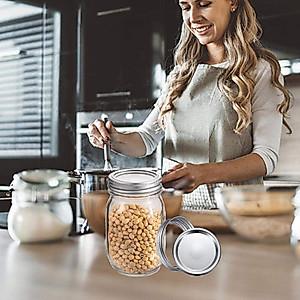OTTOPT Canning Lids and Rings Regular Mouth -Mason Jar Lids Regular Mouth with Silicone Seals Rings for Ball or Kerr Jars, Rust-Proof Split-Type Leak Proof, Silver24 Count (Lids&Rings)
