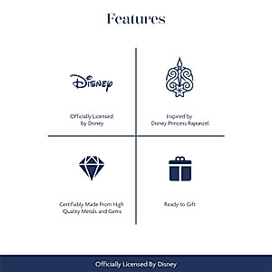 Jewelili Enchanted Disney Fine Jewelry 14K Rose Gold over Sterling Silver with 1/10 Cttw Diamond Amethyst Rapunzel Dangle Earrings