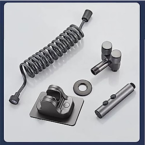 Bidet Sprayer Set Dual Button Handheld Sprayer Shower Handheld Toilet Bidet Faucet Rain Sprayer Stainless Steel gray9 Package B G12