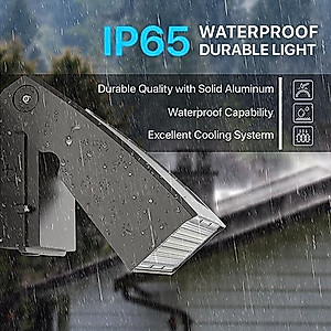 HYPERLITE LED Wall Pack Light 40W 5200lm, Full Cut-Off Adjustable ETL Approved Wall Pack for Buildings Loading Bay Entryways Parking Lot Patio, 175W Matel-Halide Replacement