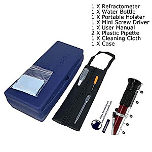 Rhino Antifreeze Refractometer Ethylene Glycol, Propylene Glycol in Antifreeze Liquids Freezing Point Temperature and Freezing Point Concentration, Automotive Battery Liquid with ATC, Teflon Coating