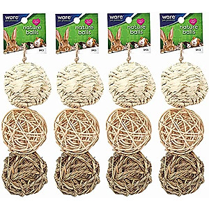 Ware Manufacturing 12 Pack of Natural Ball Small Pet Chew Toys, 3 Inch