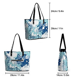 Womens Handbag Tie Dye Texture Leather Tote Bag Top Handle Satchel Bags For Lady