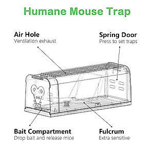 4 Pack Humane Mouse Trap, Live Mouse Catcher, No Kill Catch and Release Mouse Rodents Traps for Indoor and Outdoor
