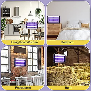 2 Pack Electric Bug Zapper, 20W 2800V Powerful Fly Insect Gnat Traps Fly Killers Catcher Repellent Mosquito UVA Light Electric Zapper for Indoor Home, 4 Extra Replacement Bulbs