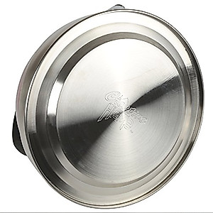 Creative Home Satin Splendor Stainless Steel Whistling Tea Kettle with Aluminum Capsulated Bottom for Even Heat Distribution, 2.8 Quart, Metallic Blue