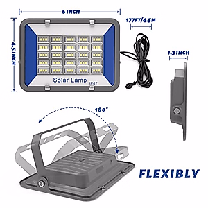 LMluluda Solar Flood Lights Outdoor, 3700LM 6500K Dusk to Dawn Solar Flood Lights with Remote Control, IP67 Waterproof Solar Powered Security Lights for Yard, Garden, Shed, Barn, Garage