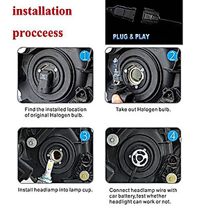 ICBEAMER H11 Light Bulbs, 8000LM Brighter Lights, Real 1:1 6000K Cool White lights IP68 Waterproof Halogen Replacement Fog Lights, Quick Installation, Pack of 2