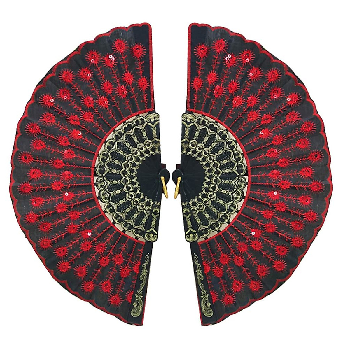VOSAREA 3pcs plastic fan ventiladores portatiles red fan Portable fan Handmade fan Summer fan collapsible fan folding fan hand fans for women dancing fans sequin fan manual Spain Miss