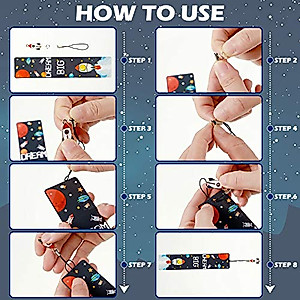 Space Theme Bookmarks with Metal Charms Planet Rocket Space Ship Theme Colorful Bookmarks Inspirational Quotes Bookmarks Cards for Space Party Favors Kids Boys Girls Adults Encouragement(24 Pieces)