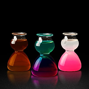 MANMAOHE 4oz Absinthe Glasses set of 2 Double Bubble Layered Shot Glasses Creative Cocktail Glasses Whiskey Glasses Small Clear Glass Wine Glasses for Party Home Bar Decor