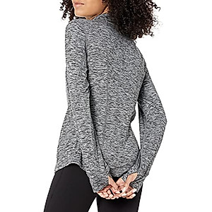Amazon Essentials Women's Brushed Tech Stretch Full-Zip Jacket (Available in Plus Size), Dark Grey Space Dye, X-Large