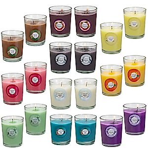 Howemon Scented Candles, Anxiety Reducer,Lavender, Lemon, Spring,Strawberry, Rosemary, Jasmine, Rose, Vanilla, Bergamot, fig, Aromatherapy Organic Massage Candles - 20 Pack