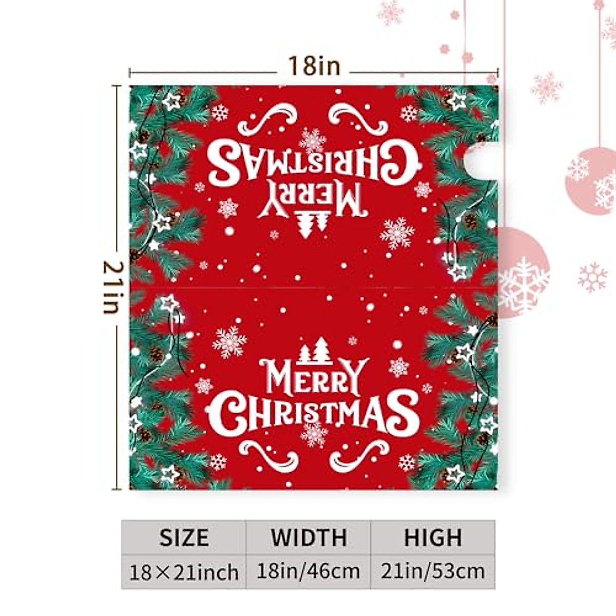 Dacawin Merry Christmas Mailbox Cover Xmas Trees Magnetic Mailbox Covers Poinsettia Winter Snowflake Letter Post Box Cover Standard Size 21 * 18 Inch Christmas Yard Home New Year Holiday Decorative