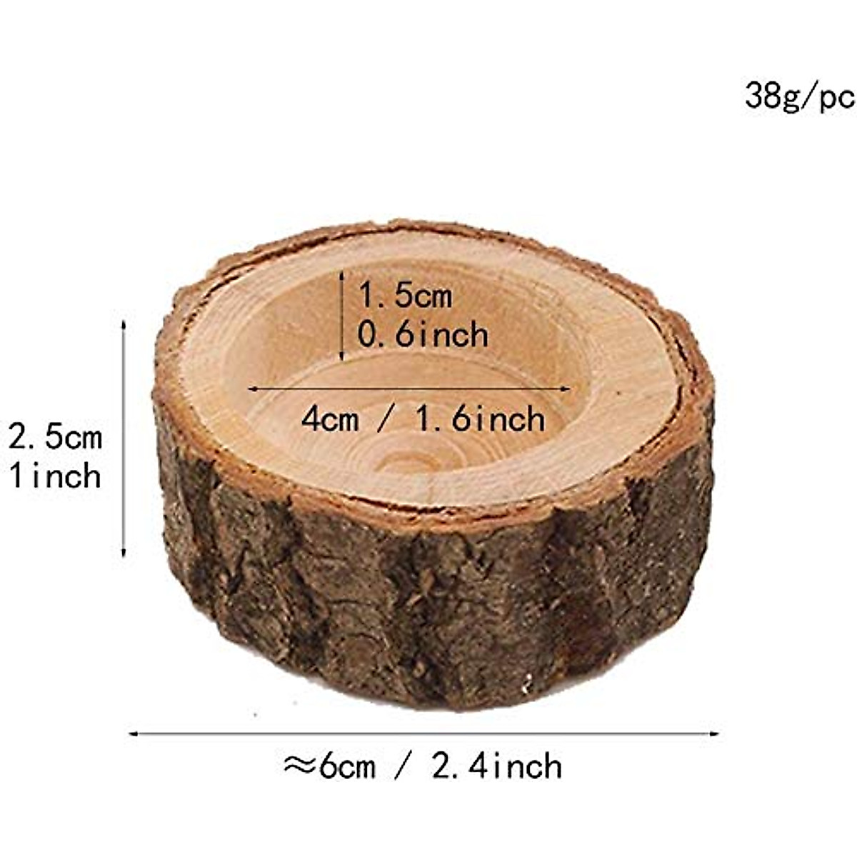 Yikko Tea Light Candle Holders, Personalized Wooden Votive Tealight Holder for Wedding Centerpieces for Table, Halloween |Christmas Party |Valentine's Day |Home Decoration - 12pcs (2.36Wx0.98H)