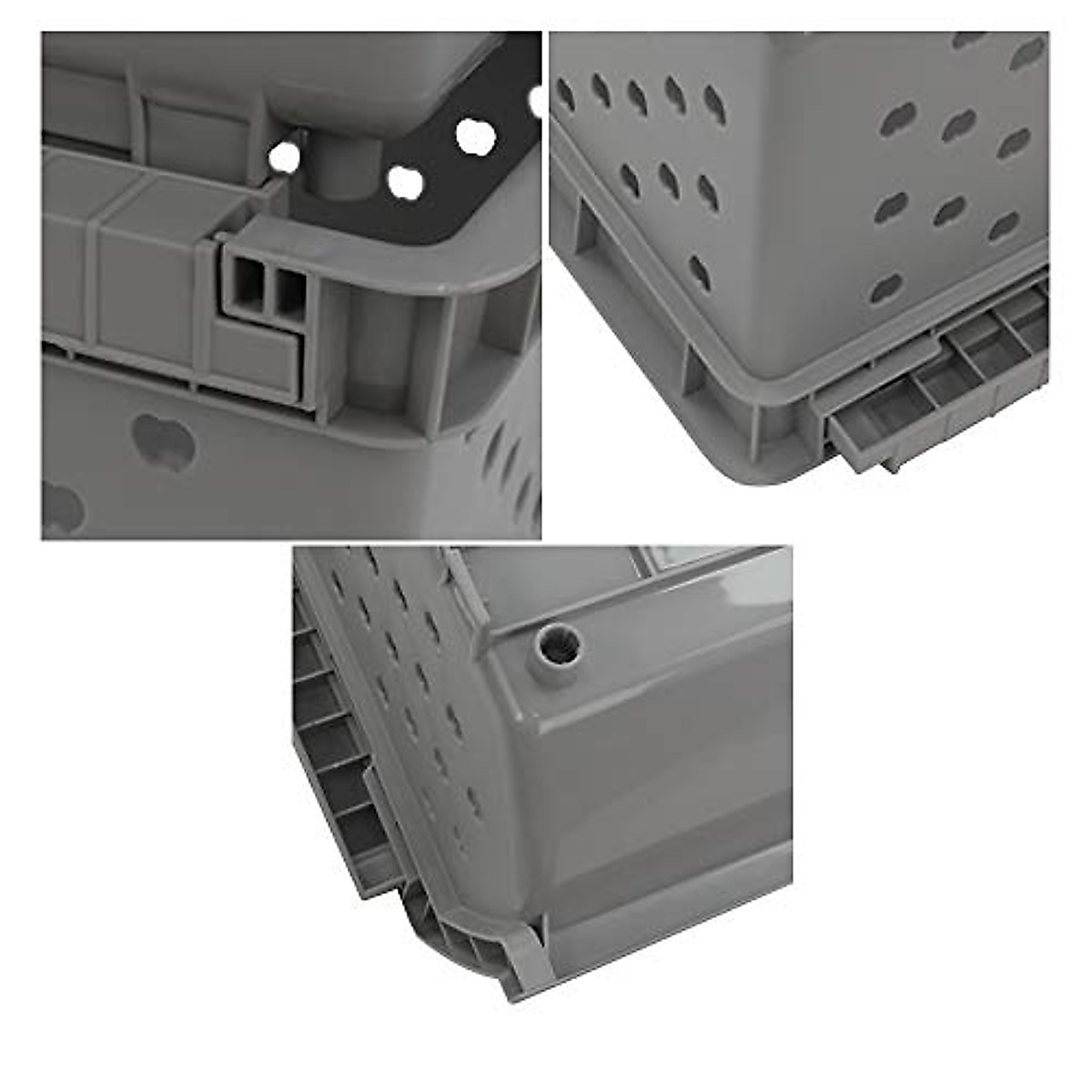 Callyne Gray Plastic Stacking Organizer Basket, Stackable Storage Basket, Set of 3