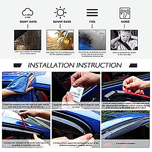 Window Visor Compatible with 2010-2014 Ford Mustang Coupe(Not Fits Convertible), Acrylic Smoke Tinted 2PCS Sun Rain Shade Guard Wind Vent Air Deflector by IKON MOTORSPORTS, 2011 2012 2013