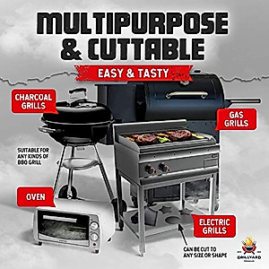 GRILLYARD Grill Mat Set of 6 – Non-Stick, Reusable BBQ Grill Mats for Gas, Charcoal, Electric Grill – Temperature Resistant – Heavy Duty Design – Easy to Clean (Black)