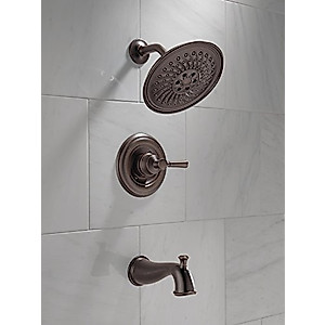 Delta Faucet Mylan Single-Function Tub and Shower Trim Kit with 3-Spray H2Okinetic Shower Head, Venetian Bronze 144777-RB (Valve Included)