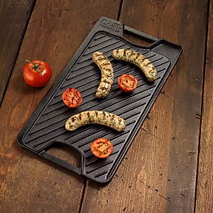 Calphalon 1873980 Pre-Seasoned Cast Iron Grill/Griddle Combo, Black