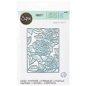 Sizzix Thinlits Die 665082 Floral Lattice by Jessica Scott 2 Pack, Multicolor