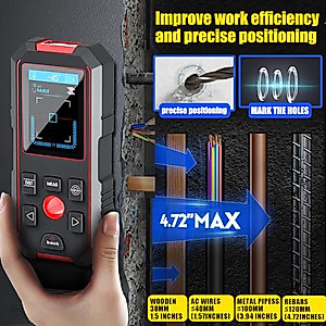 NOYAFA NF-518S Wall Scanner Stud Sensor 3IN1 Stud Detector Beam Detector Laser Rangefinder Digital Level Meter Tape Measure for Metal, Wood, Joists, AC Cord Rechargeable, Voice Annunciation