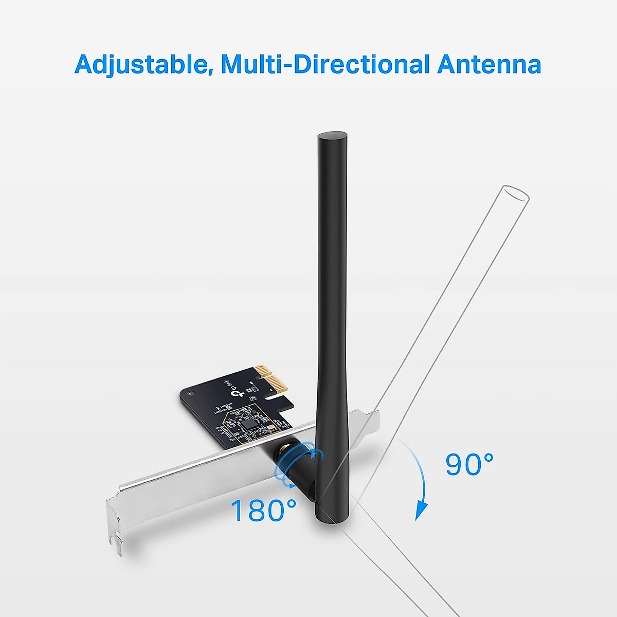 TP-Link PCIe WiFi Card AC600 for Desktop PC, Dual Band Wireless Internal Network Card(Archer T2E) High-Gain Antenna, MU-MIMO, WPA3, Low Profile, Supports Windows 10/11