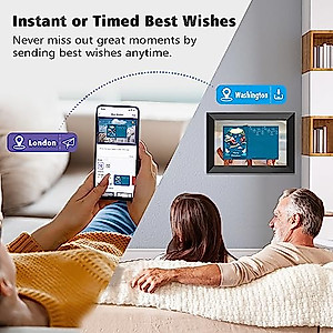 MaxAngel 2 Pack Digital Picture Frame 10.1 Inch WiFi Electronic Photo Frame 32GB Storage SD Card Slot IPS Touch Screen HD Display Auto-Rotate Slideshow Share Videos Photos Remotely Via Uhale App