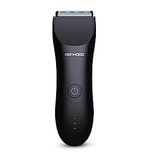 MENHOOD Groin Hair Trimmer for Men Cordless Waterproof Electric Ball Trimmer 1.0, Replaceable Ceramic Blade Heads, Ultimate Body Groomer Shaver for Pubic Hair, 150Min Run Time Trimmer