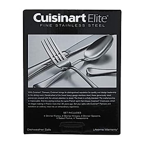Cuisinart 20 Piece, Trevoux flatware set, Silver