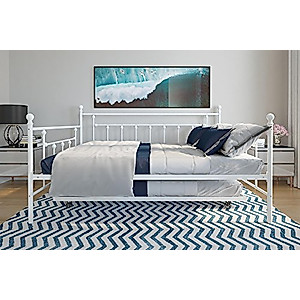 DHP Manila Metal Full Size Daybed and Twin Size Trundle (White)
