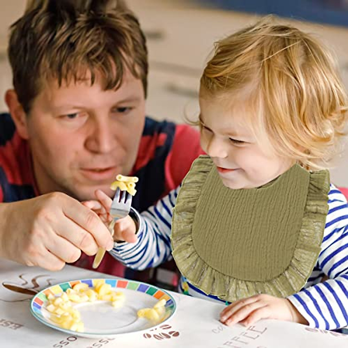 YCHWFF Muslin Bibs for baby Girls, Boys 8 Pack Drool Teething Bibs Lap-shoulder Drool Cloths Bibs 4-Layer Organic Cotton Multi-Use Scarf