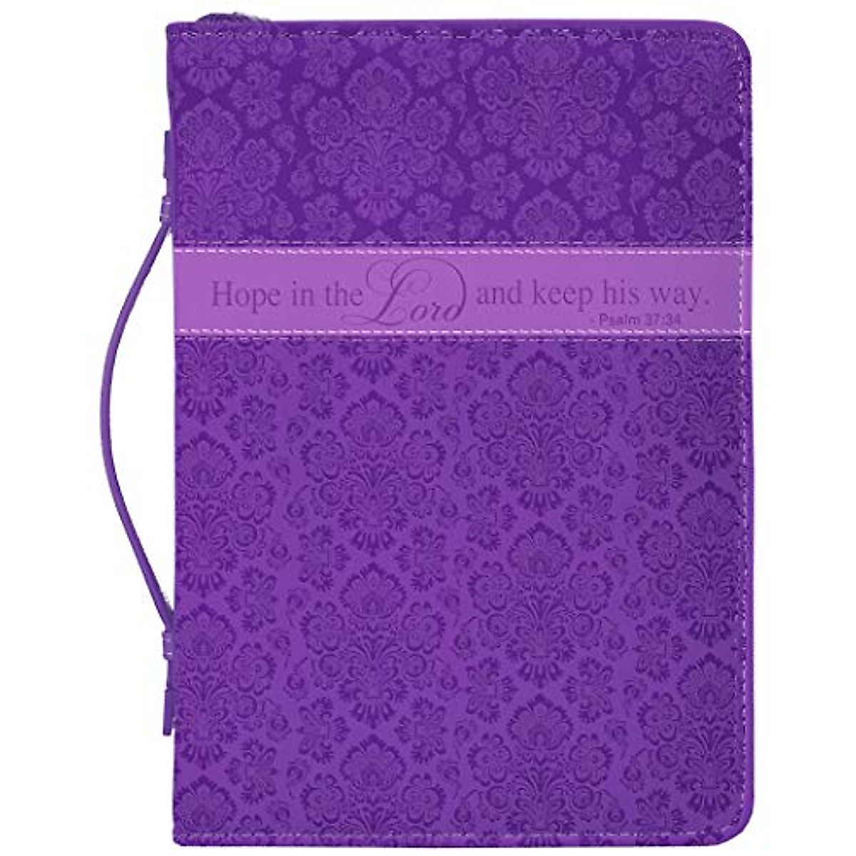 Divinity Boutique Hope in The Lord and Keep His Way Floral Purple Large Faux Leather Bible Cover