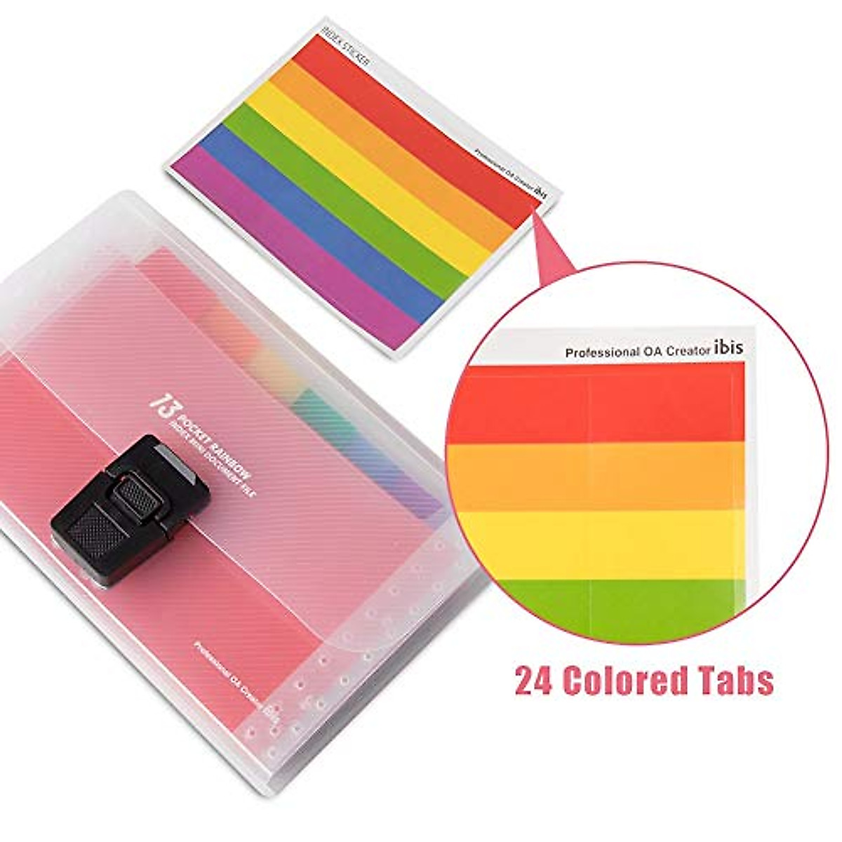 xutong 4 Pack Small Accordion File Organizer with 13 Pocket, A6 Size, Colorful Stylish Appearance, Made from Polypropylene Plastic, Practical and Portable