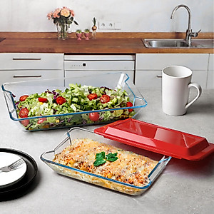 Mini Glass Baking Dish with Lid, 1QT Glass Oven Dish Rectangular, Rectangular Mini Baking Pan