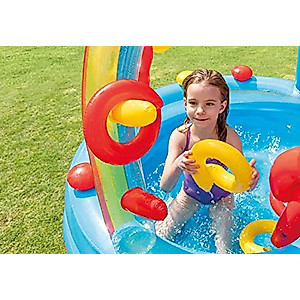 Intex Rainbow Ring Inflatable Play Center, 117" X 76" X 53", For Ages 2+