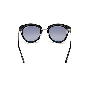 Tom Ford FT0574 14C Shiny Light Ruthenium Mia Cats Eyes Sunglasses Lens Categor, Black, 52-22-140