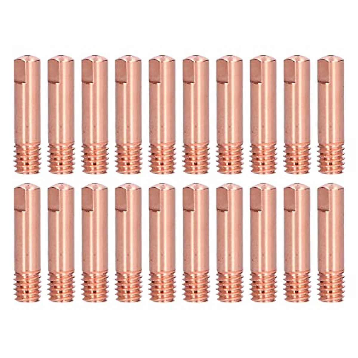 Welding Nozzle, Good Conductivity 20Pcs Contact Tip for Welder for Industry for CO2