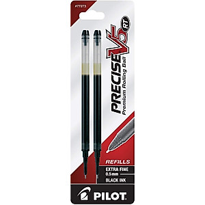 Value Pack of 6 - Pilot Precise V5 RT Liquid Ink Refill, 2-Pack for Retractable Rolling Ball Pens, Extra Fine Point, Black Ink (77273)