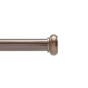 INTERIOR LIVING AZ71836US End Curtain Rod, 28-48", Chocolate Brown