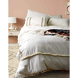 Cream Duvet Cover Set Queen Boho Bedding Set