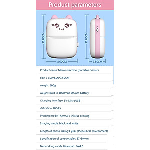 Heaunzy Label Maker Machine with Tape,Mini inkless Photo Printer,Sticker Printer,Multi-Function Match with 5 Rolls of Common Paper,Thermal Bluetooth Label Printer for Small Business,Portable Printer.