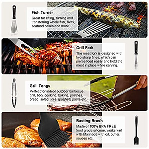 Griddle Accessories Kit, 39pcs Grilling Tools Spatulas Set for for Blackstone, Camp Chef, Stainless Steel Grill BBQ Tool Set with Basting Cover, Chopper, Spatula, Scraper, Bottle, Tongs, Egg Ring