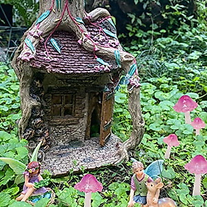 coonoe Mini Mushrooms for Fairy Garden, Translucent Fairy Garden Mushrooms with Stakes for Terrarium, Potted Plant, Mini Mushroom Garden Decor, Crafted Cute Tiny Fairy Garden Accessories