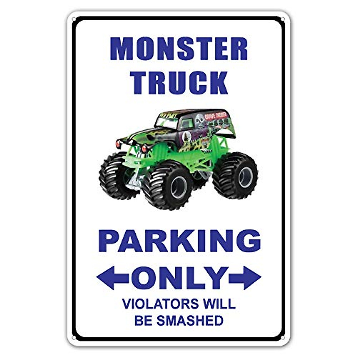 ZYPENG Metal Street Sign Monster Truck Parking Only Violators Will Be Smashed Decor Tin Signs 8 x 12 inches